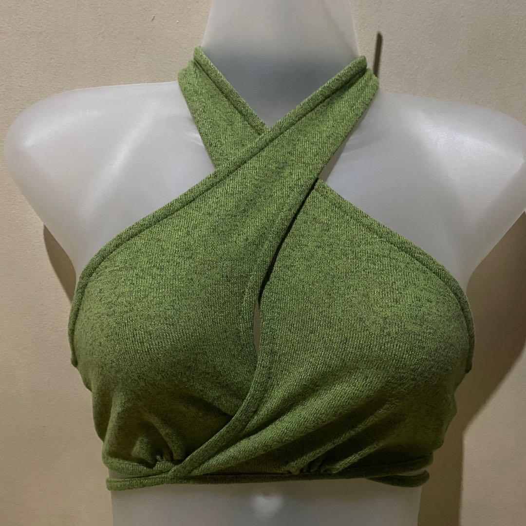 LOVITO Sexy Plain Criss Cross Halter Tank Tops, Women's Fashion, Tops ...