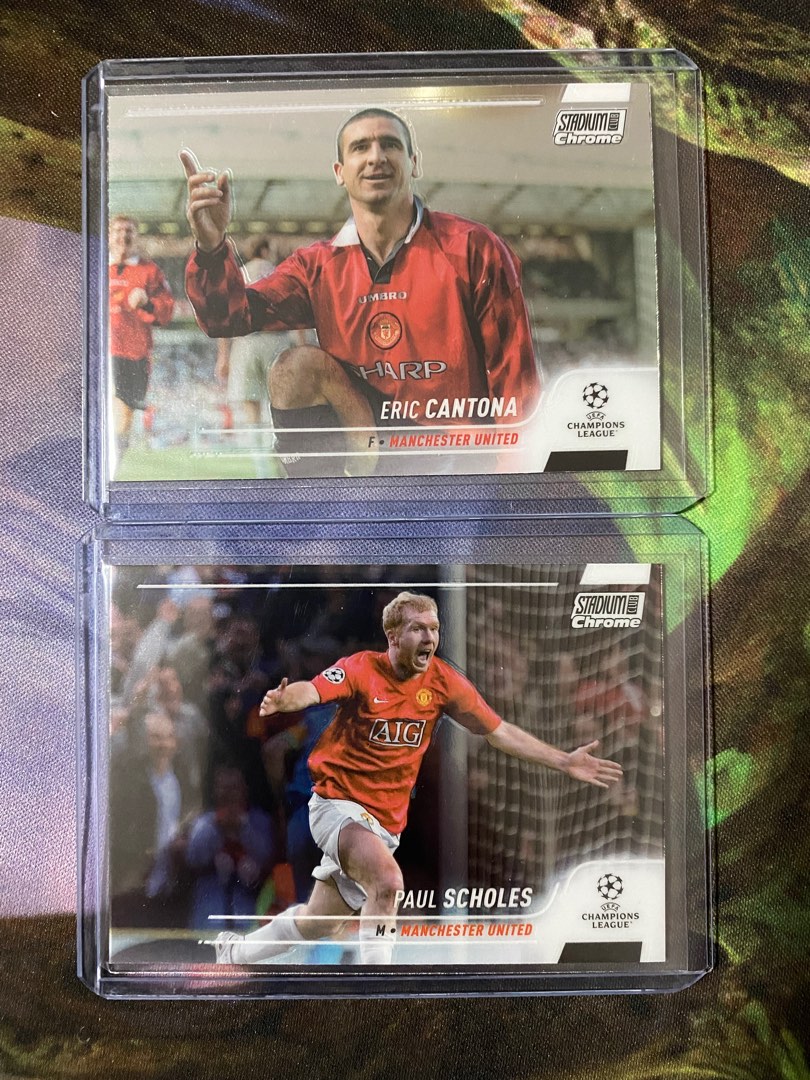 Manchester United Soccer Cards: Eric Cantona & Paul Scholes, Hobbies ...