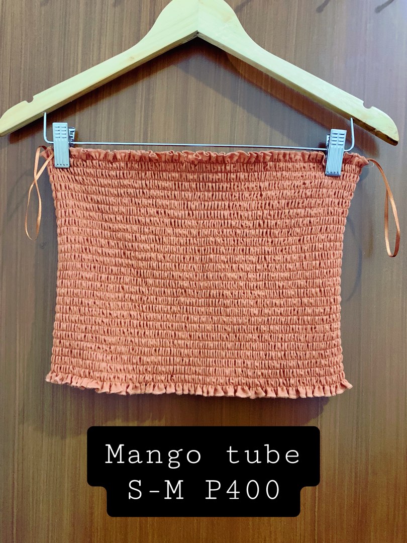 Mango gartered tube, Women's Fashion, Tops, Others Tops on Carousell
