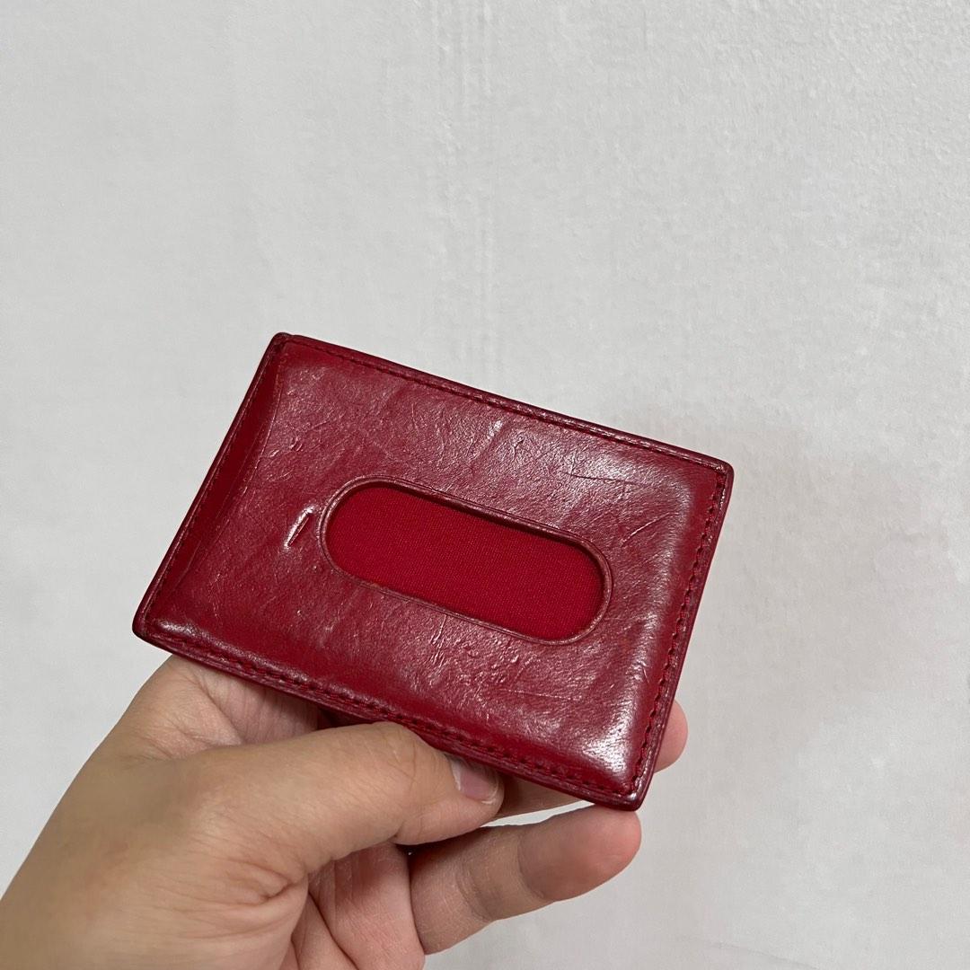 Muji | Leather Dark Red Card Holder, Women's Fashion, Bags & Wallets ...