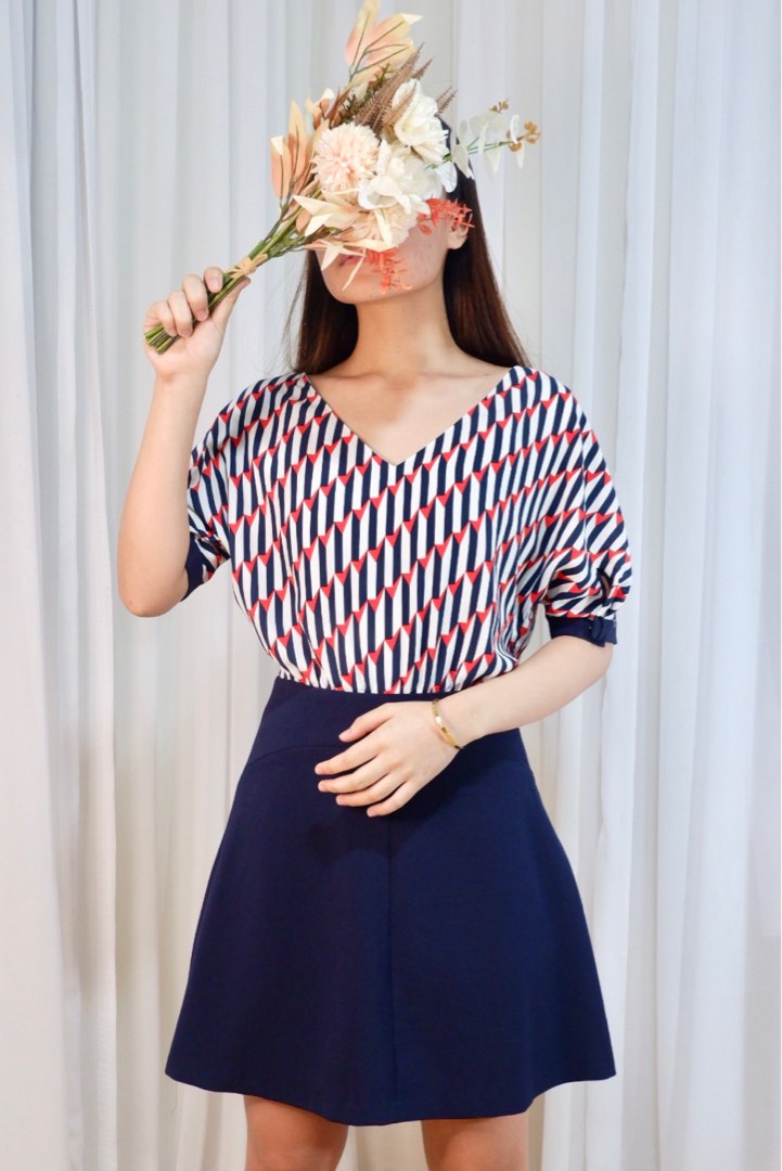 Navy blue formal casual office mini dress, Women's Fashion, Dresses ...