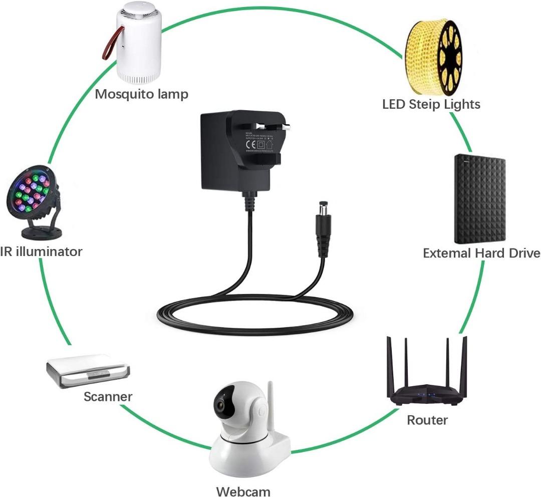 NEUE DAWN Power Supply Adapter DC 12V 2A Universal Main Charger for ...
