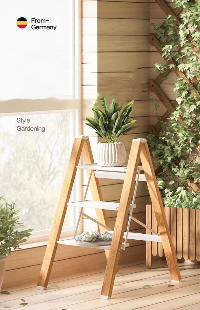 New home office warehouse 4 steps ladder wooden design ladder multi ...