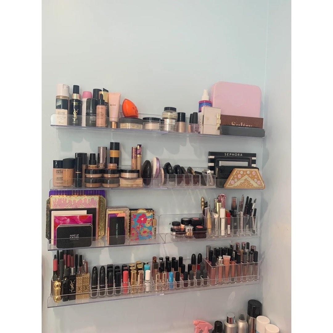 No-Drill Acrylic Bookshelves Floating Invisible See-Through Shelf Books ...