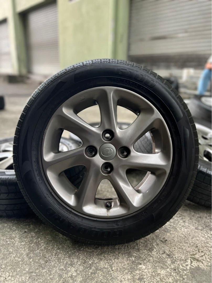 Original 14 inch sport rim Myvi SE tyre 70%, Auto Accessories on Carousell