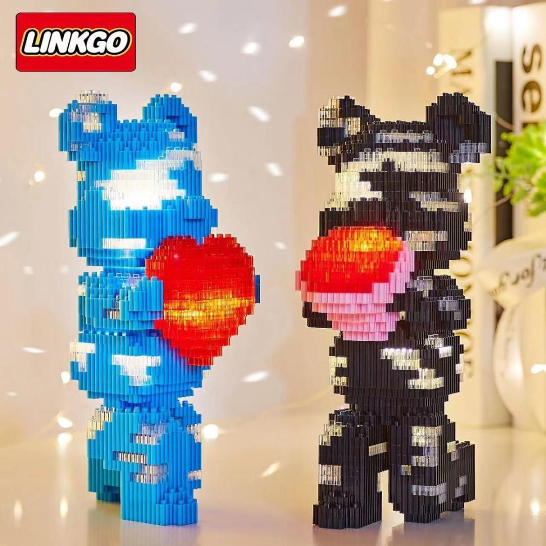 Original bearbrick lego building blocks violent bear with light medium ...