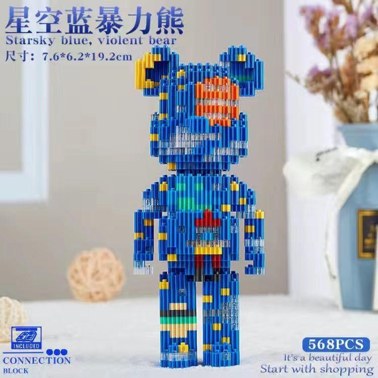 Original bearbrick lego building blocks violent bear with light medium ...