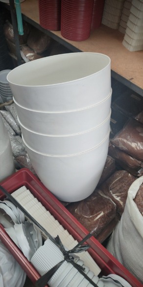 PEARL WHITE POTS FOR PLANTERS, Furniture & Home Living, Gardening, Pots ...