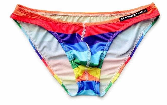 Rainbow / thong swim trunks, Men's Fashion, Bottoms, Swim Trunks ...