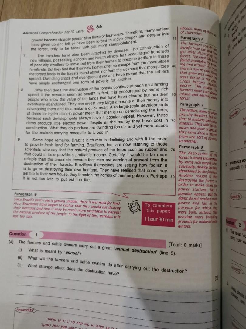 Redspot O Level Comprehension. Answers appended., Hobbies & Toys, Books ...
