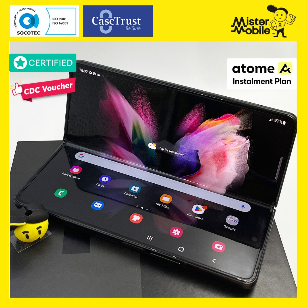 Samsung Galaxy Z Fold 3 5G 512 512GB Phantom Black Local Used, Mobile ...