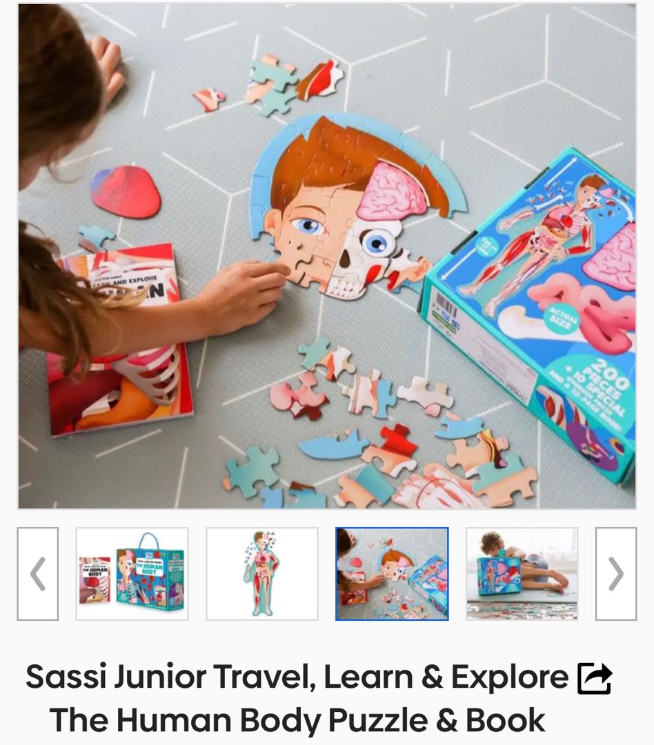 Sassi the human body puzzle and book ‼️REDUCED PRICE ‼️, Hobbies & Toys ...