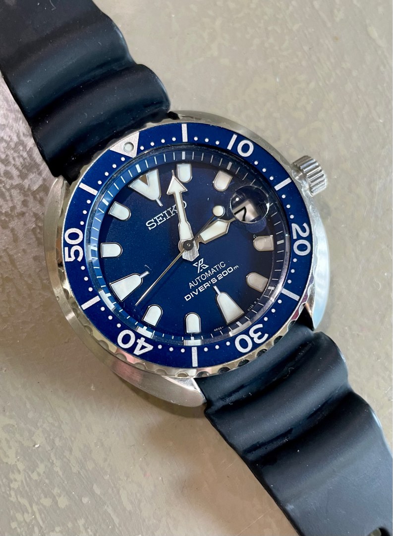 Seiko Mini Turtle Blue (Rubber Strap), Men's Fashion, Watches ...