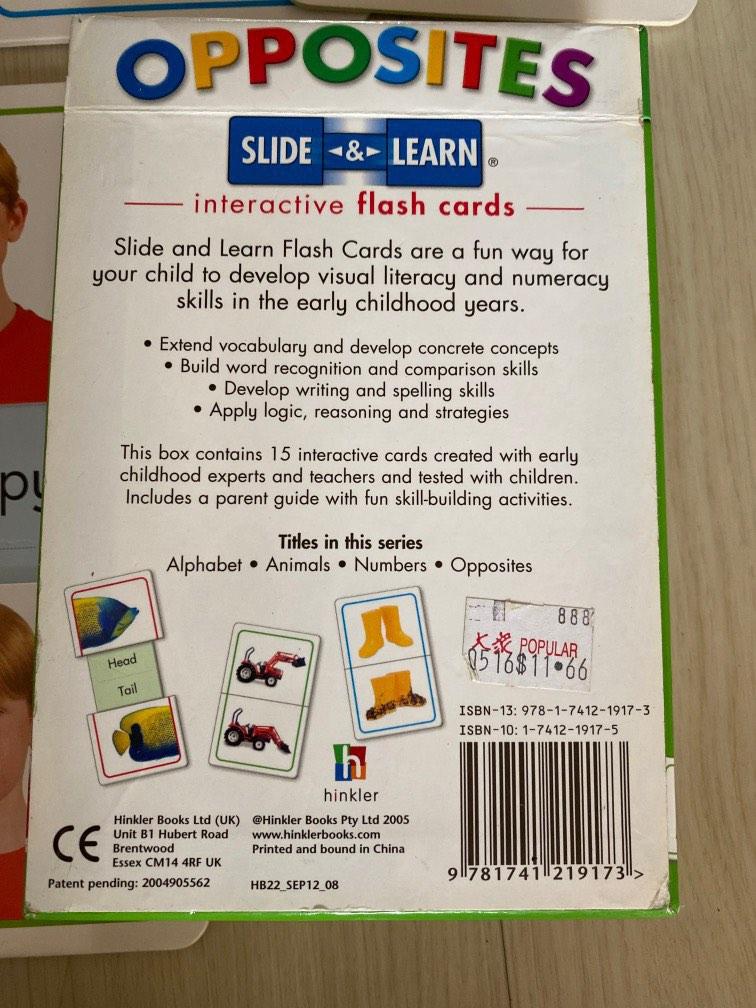 Slide & Learn Flash Cards - Opposites, Phonics, Hobbies & Toys, Books ...