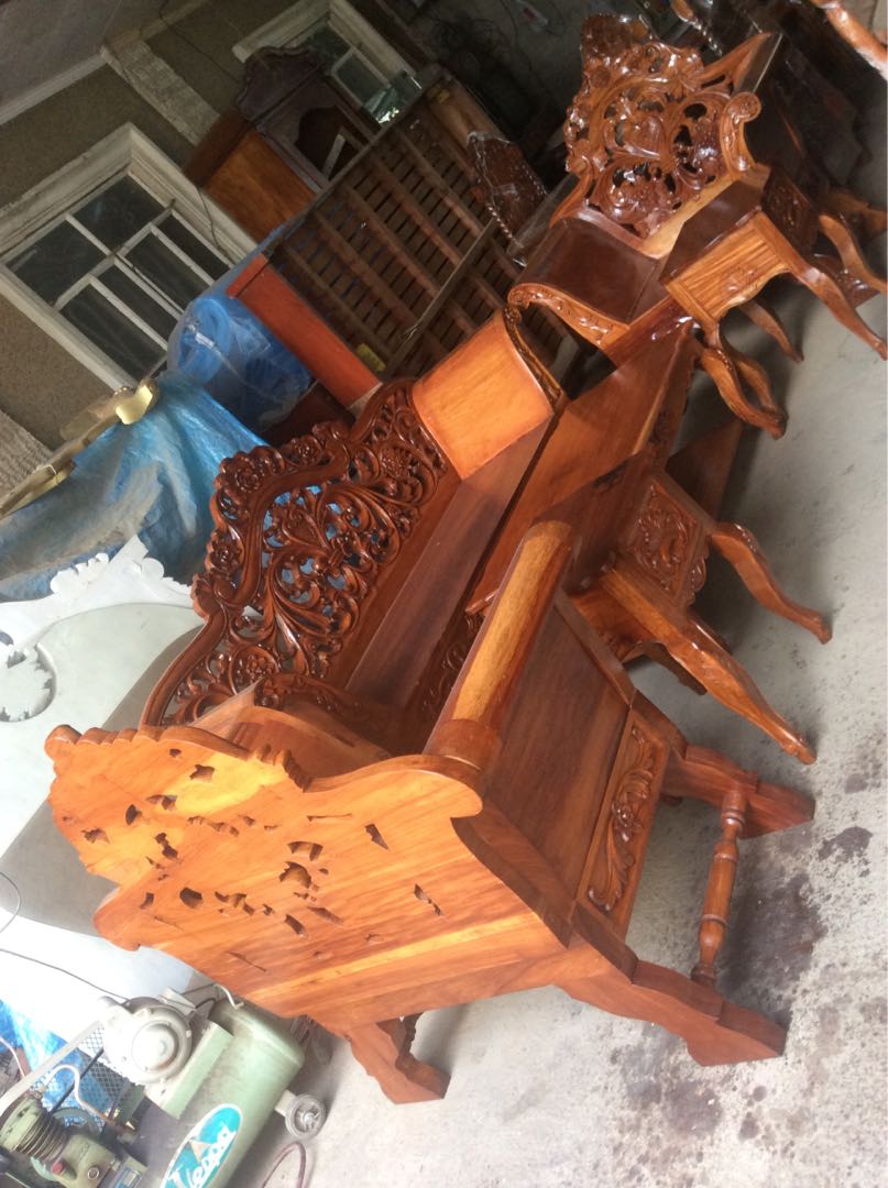 solid narra cleopatra sala set, Furniture & Home Living, Furniture ...