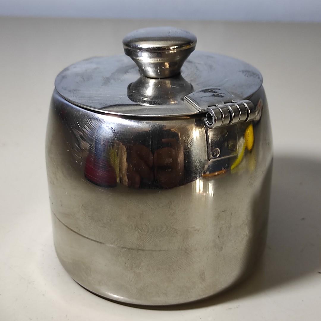 Stainless steel Sunnex sugar condiments container with hinged lid @ 295 ...