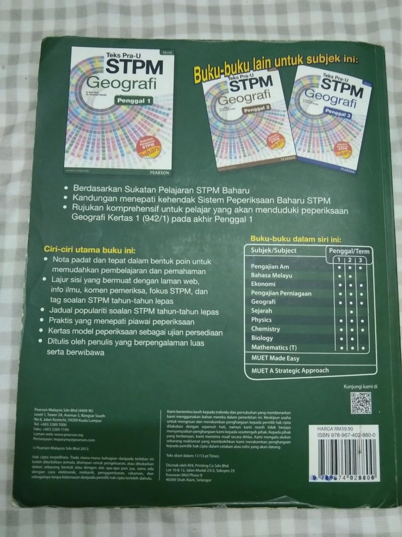 STPM BUKU RUJUKAN GEOGRAFI PENGGAL 1, Hobbies & Toys, Books & Magazines, Textbooks on Carousell