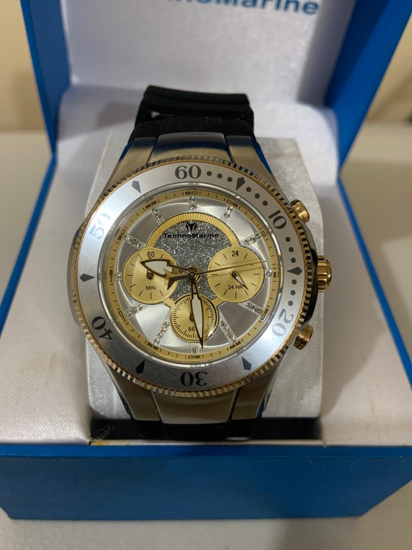 TechnoMarine TM-118145 Cruise 45mm Stainless Steal Silver Gold Dial ...