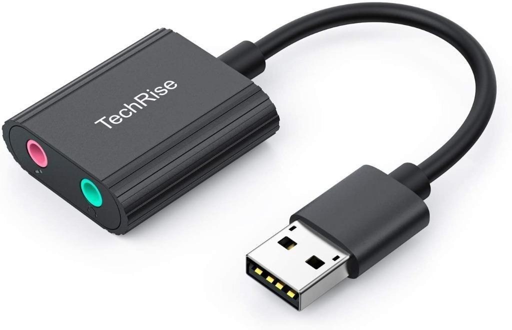 TechRise External Sound Card, USB Audio Adapter External Stereo Sound ...