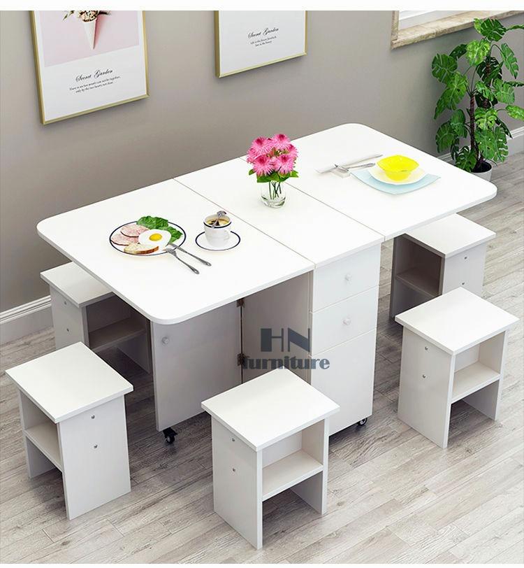 Telescopic folding movable rectangular table; Dining table, Furniture ...