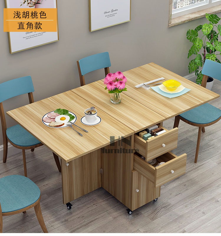 Telescopic folding movable rectangular table; Dining table, Furniture & Home Living, Furniture ...