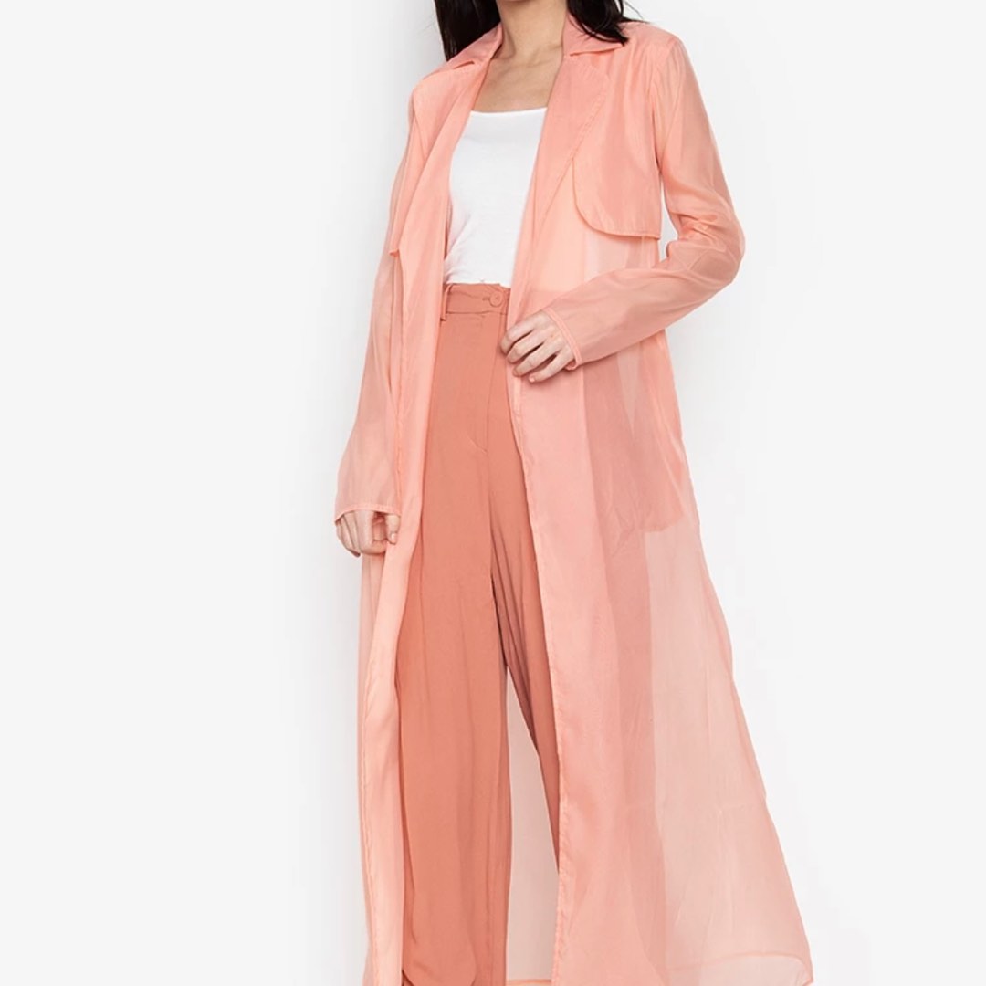 the___edit Sheer Trench Coat Medium, Women's Fashion, Coats, Jackets ...