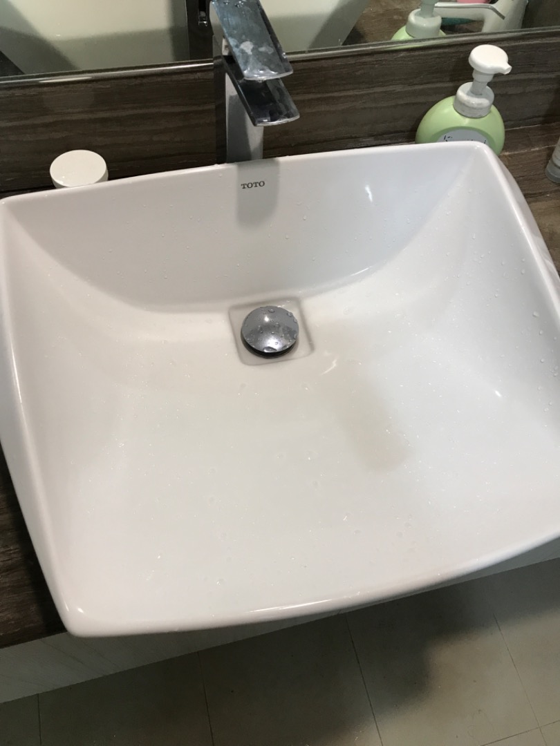Toto counter top basin LW681 and matching faucet, Furniture & Home ...