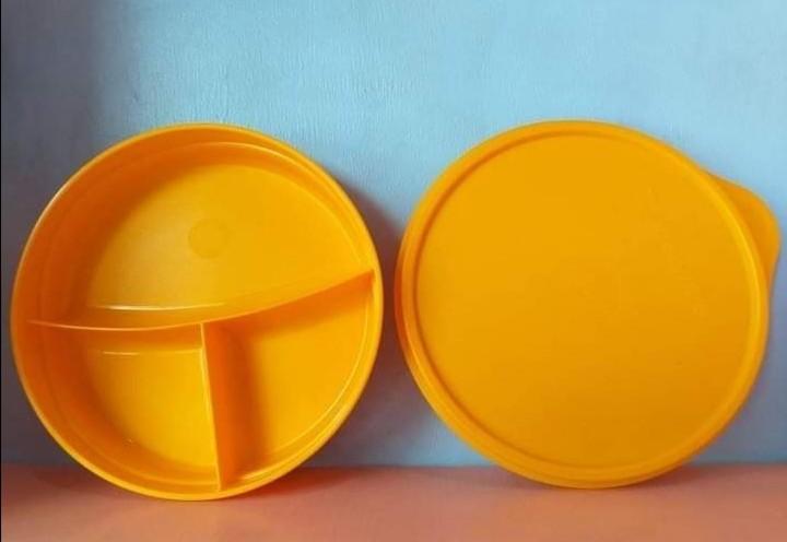 Tupperware Brand Round divided lunch box, Furniture & Home Living ...