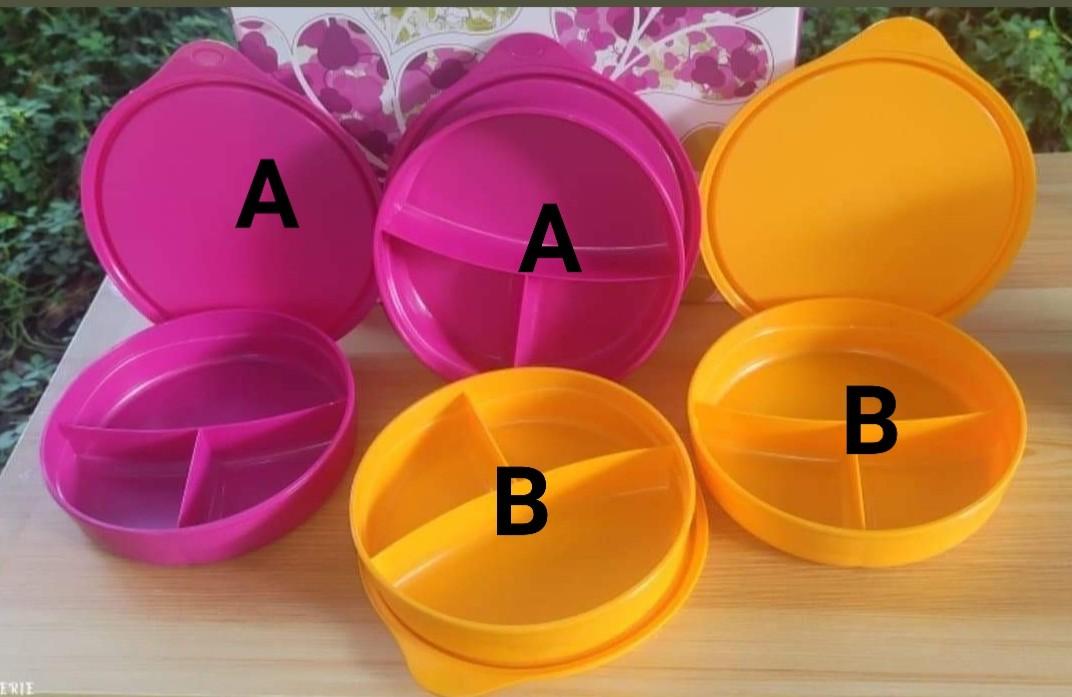 Tupperware Brand Round divided lunch box, Furniture & Home Living ...