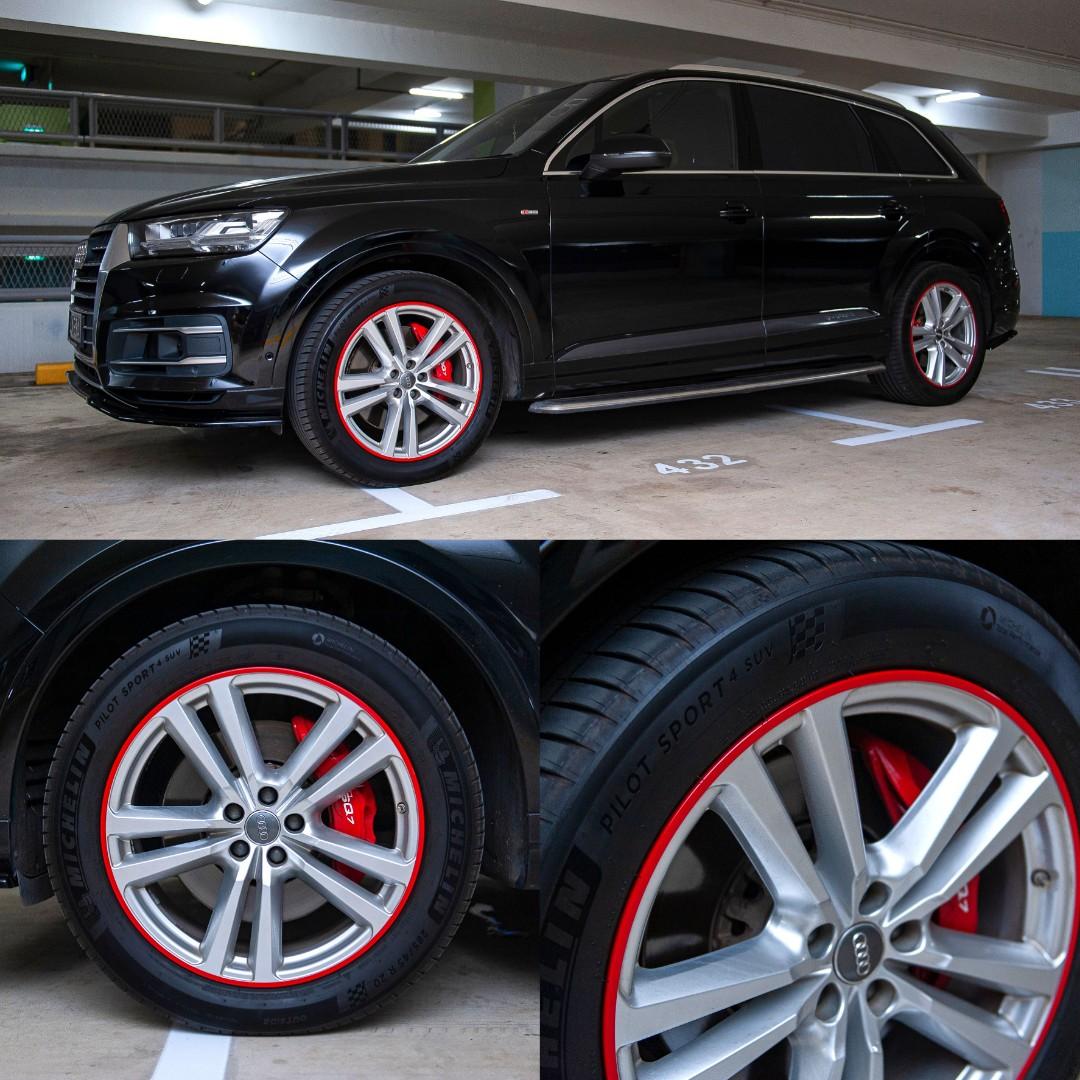 Tyre Wheel Rim Protector Red Ring (Aluminium Metal Alloy), Car ...