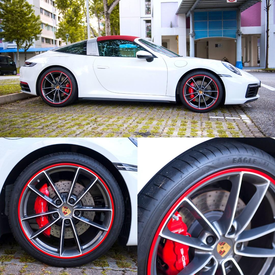 Tyre Wheel Rim Protector Red Ring (Aluminium Metal Alloy), Car ...