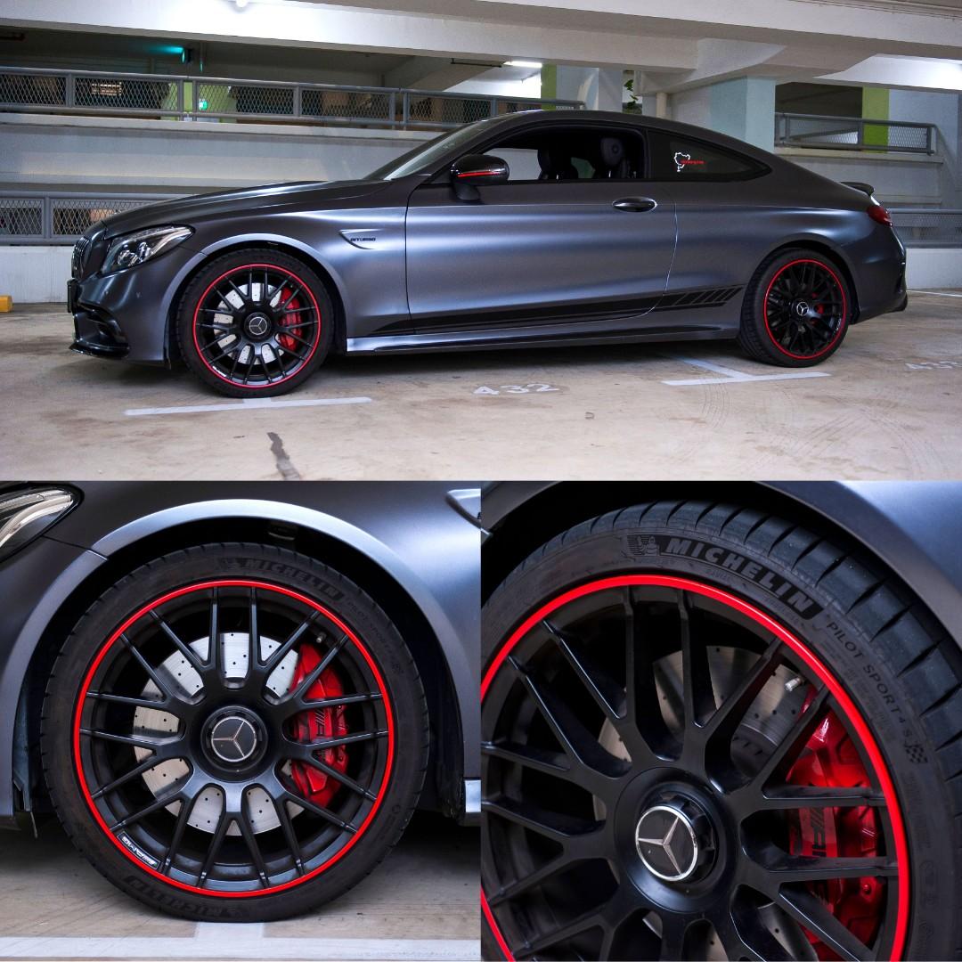 Tyre Wheel Rim Protector Red Ring (Aluminium Metal Alloy), Car ...