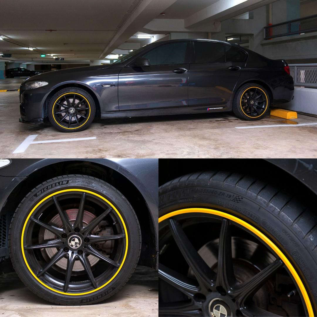 Tyre Wheel Rim Protector Yellow Ring (Aluminium Metal Alloy), Car ...