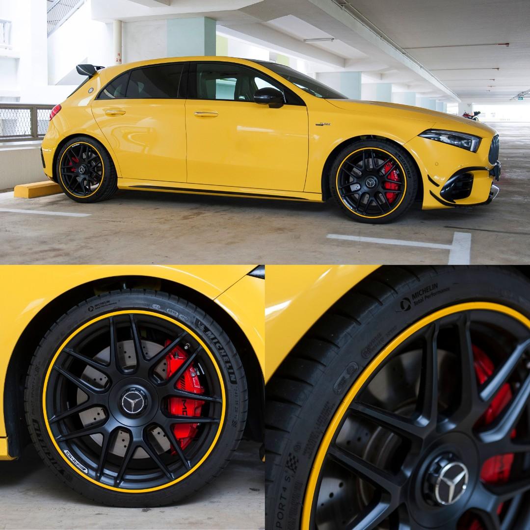 Tyre Wheel Rim Protector Yellow Ring (Aluminium Metal Alloy), Car ...