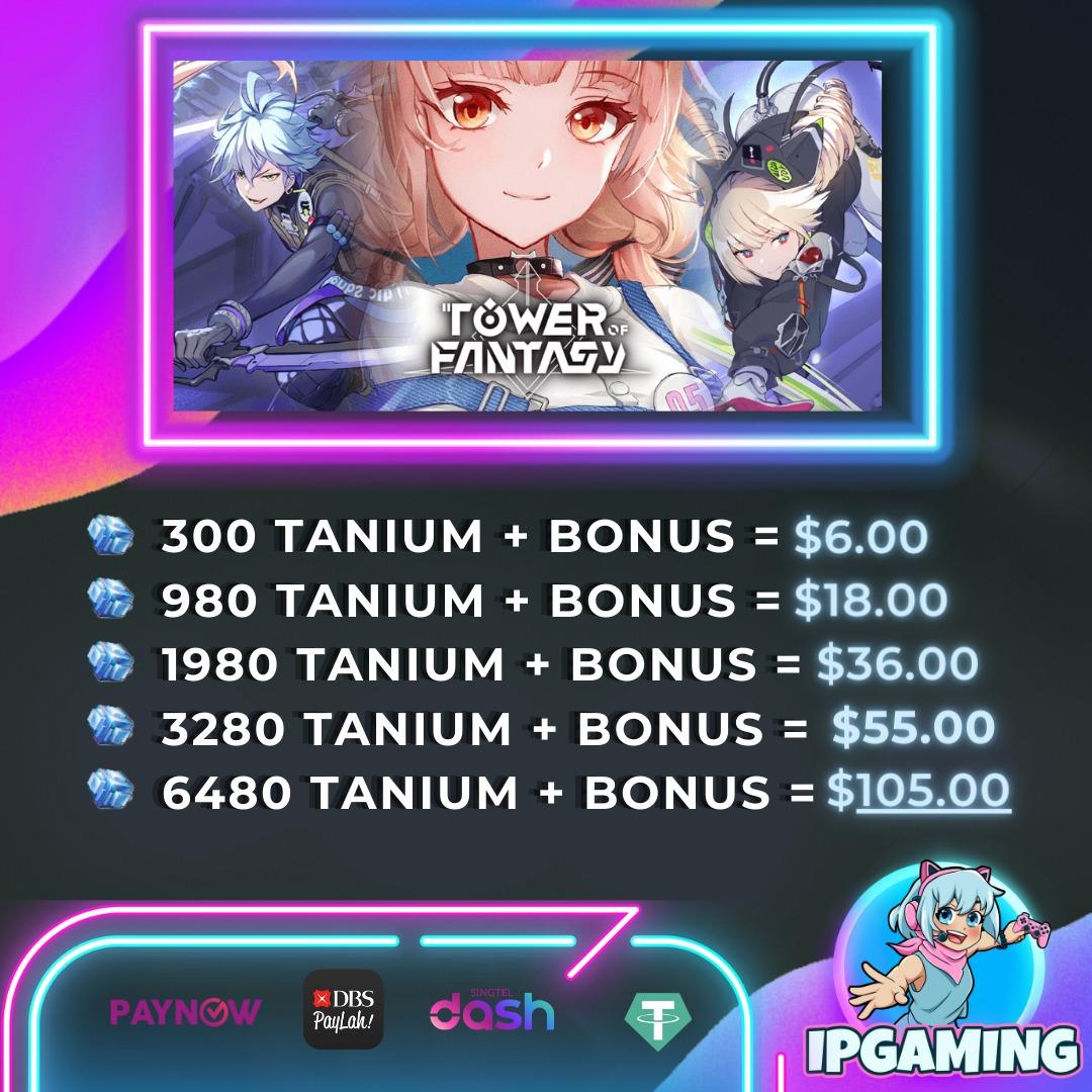 [UID and Login] Tower of Fantasy Tanium Recharge / Top-up / TOF topup ...