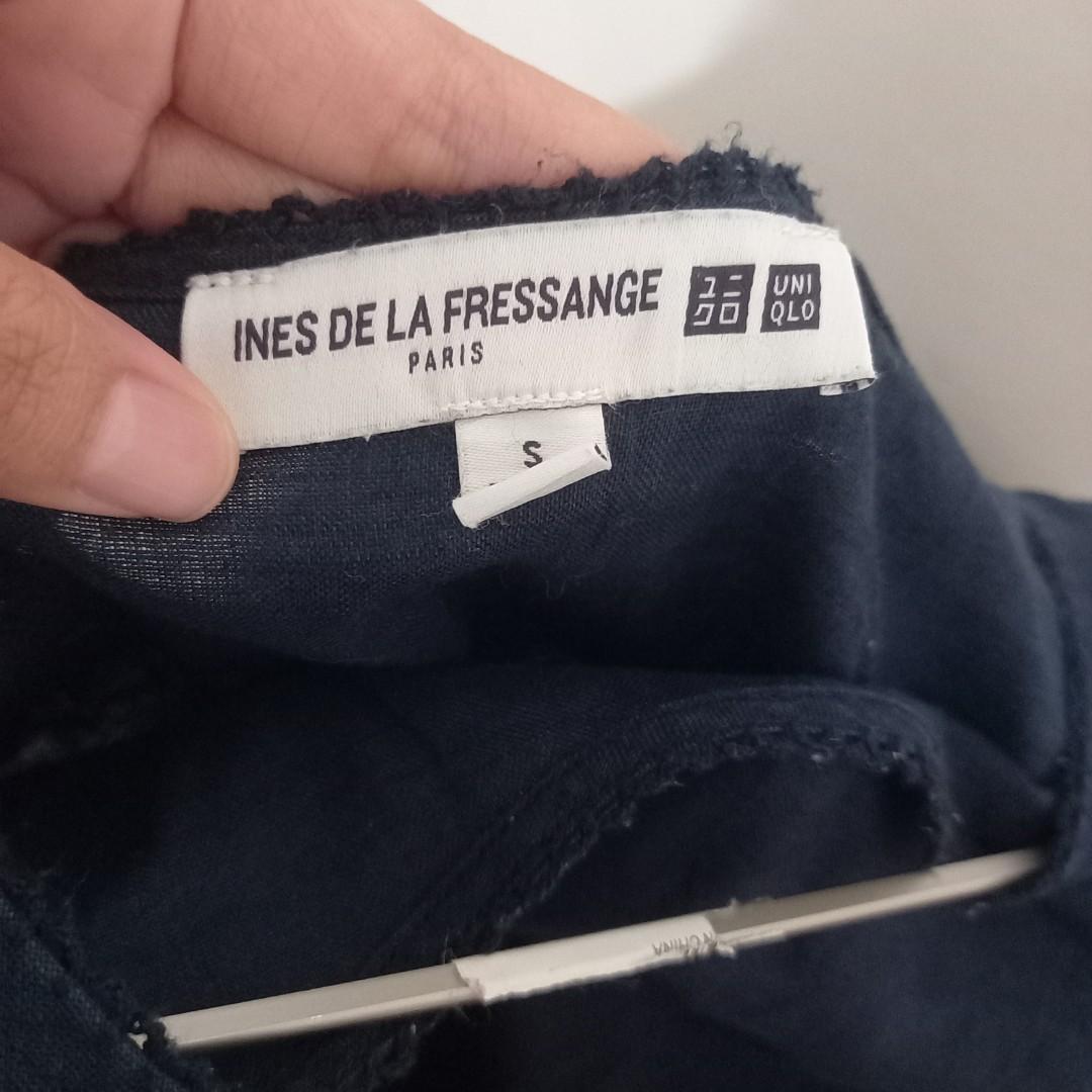 UNIQLO ines de la fressange linen dress in navy, Fesyen Wanita, Pakaian Wanita, Gaun & Rok di ...