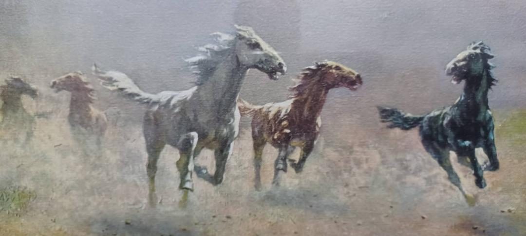 Vintage Oil Canvas Painting; "Free as the Wind", in Victorian Frame by ...