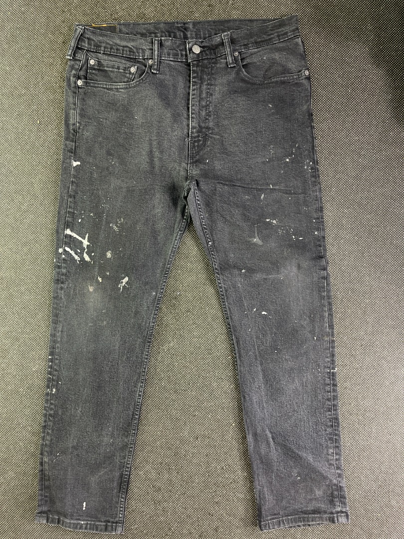 Vintage Painted Levis 502 Black Jeans - J250, Men's Fashion, Bottoms ...