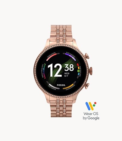 BNIB Fossil Gen 6 Smartwatch Rose Gold-Tone Stainless Steel (42mm ...