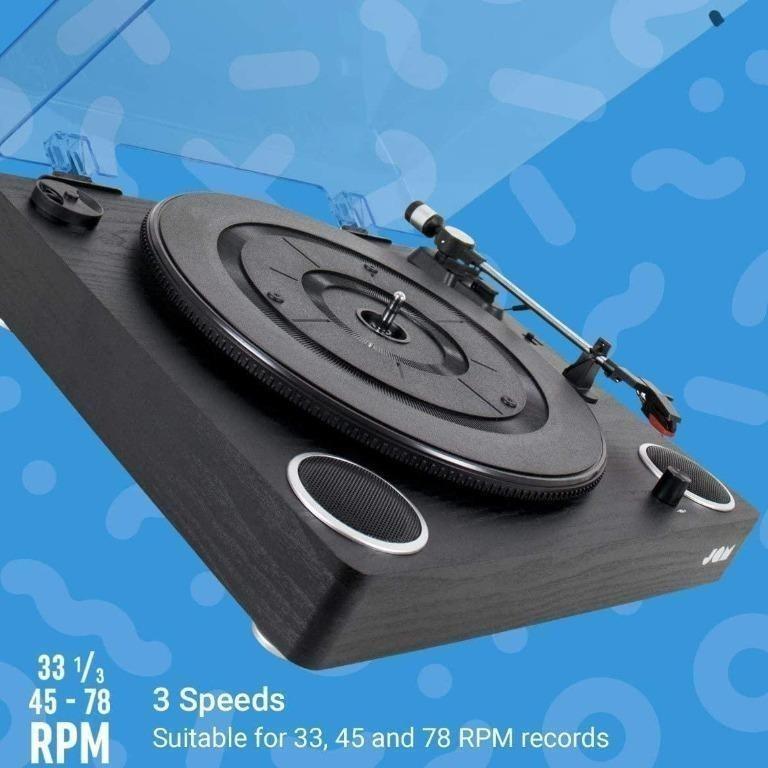 [1453] JAM Turntable Vinyl Record Player, 3 Speed Belt Drive for ...