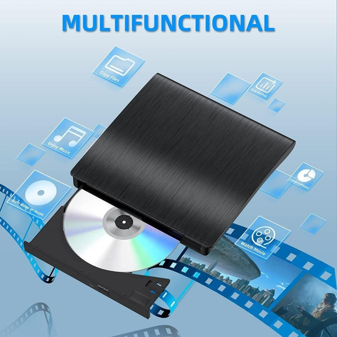 [1464] External DVD CD pop out external drive, USB 3.0 with free USB C ...