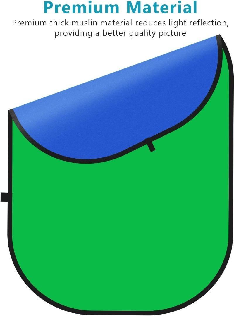 [1507] Neewer 5x7ft/1.5x2m Collapsible Chromakey Backdrop with 8.5ft/2 ...