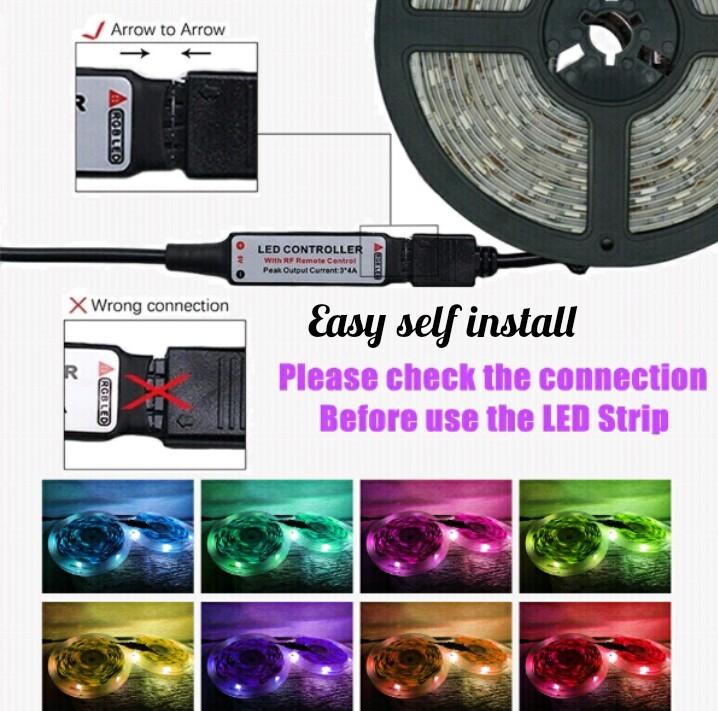 5050 RGB MULTIPLE COLOUR LED STRIP LIGHT COMPLETE SET WITH 44 KEY ...