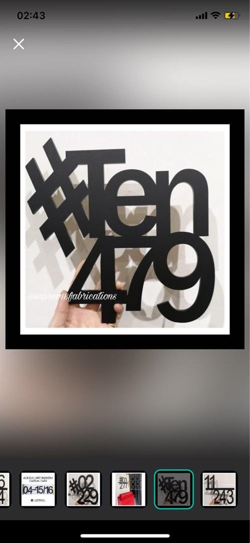 Acrylic unit signage, Furniture & Home Living, Home Decor, Other Home ...