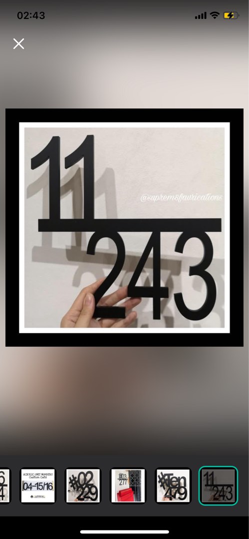 Acrylic unit signage, Furniture & Home Living, Home Decor, Other Home ...