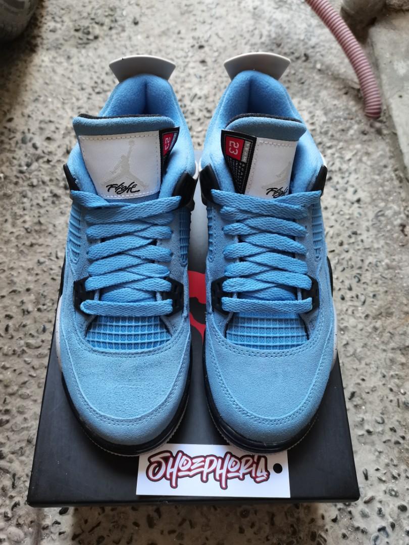 Air Jordan 4 GS UNC University Blue, Women's Fashion, Footwear ...