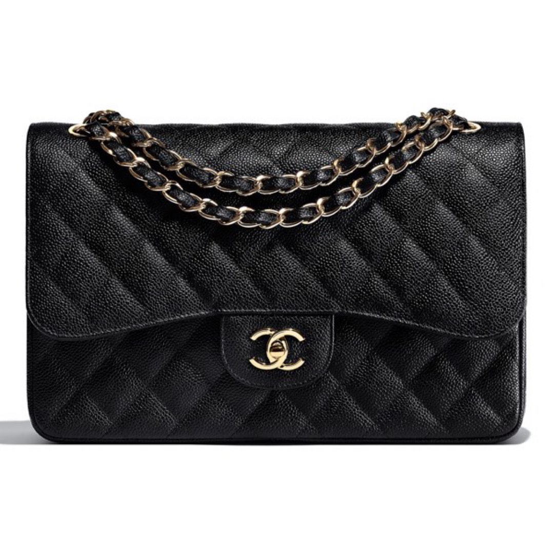 BNIB Chanel Classic Flap - Medium, Caviar, Black, Gold Hardware (Full ...