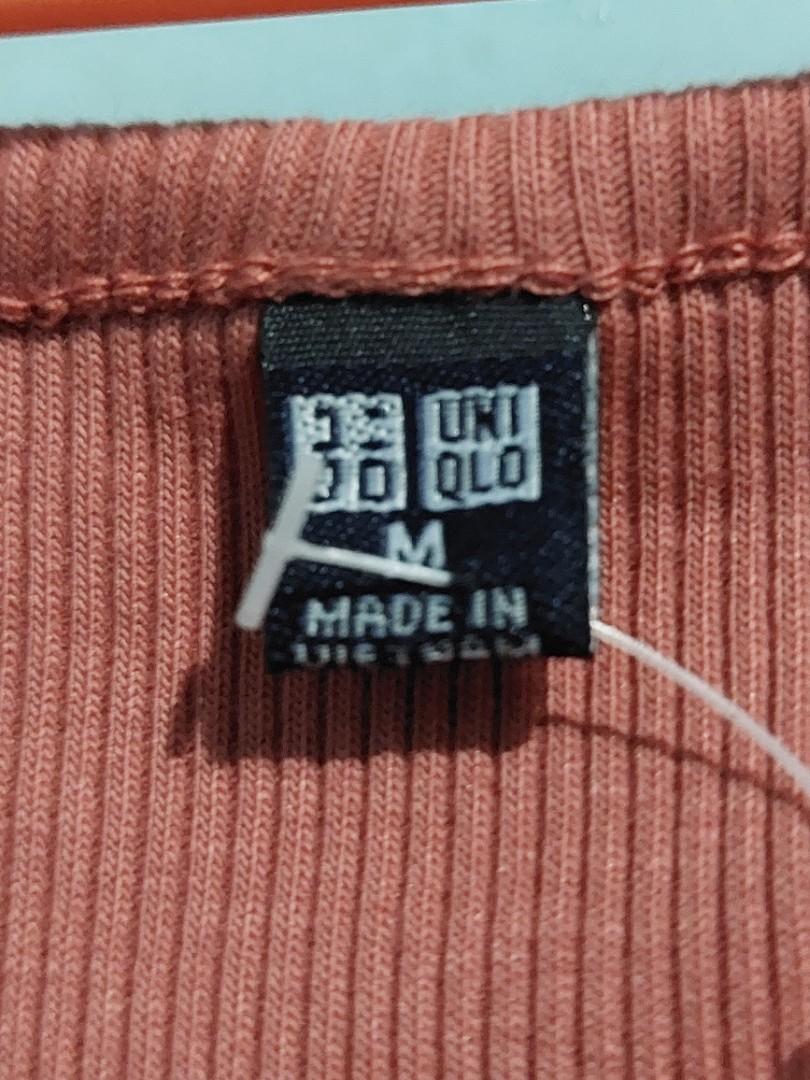 Uniqlo Square Neck Top Black and Rust orange Brand new w/ Uniqlo ...