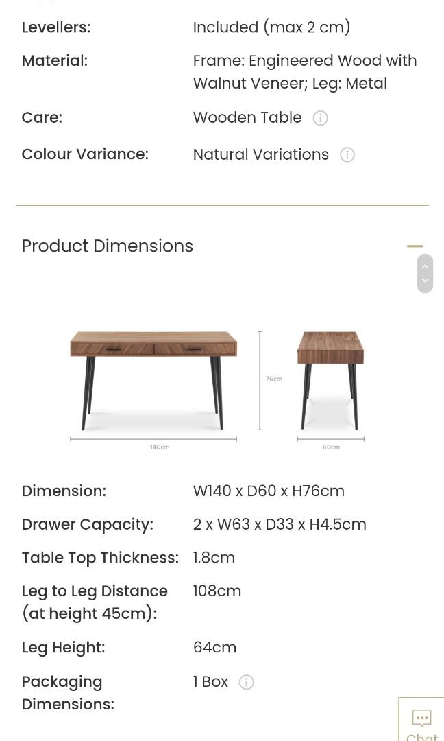 Castlery Parker Desk, Furniture & Home Living, Furniture, Tables & Sets ...