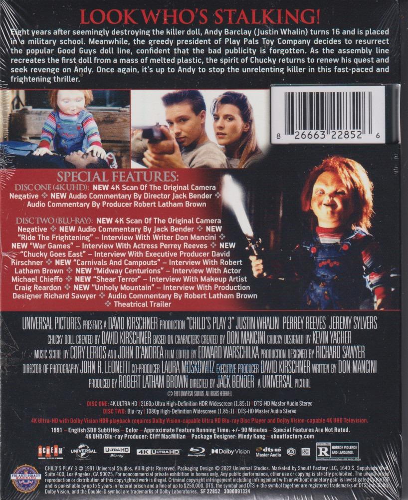 Child's Play 3 4K Collector's Edition (Slipcover) (Shout Factory) Blu ...